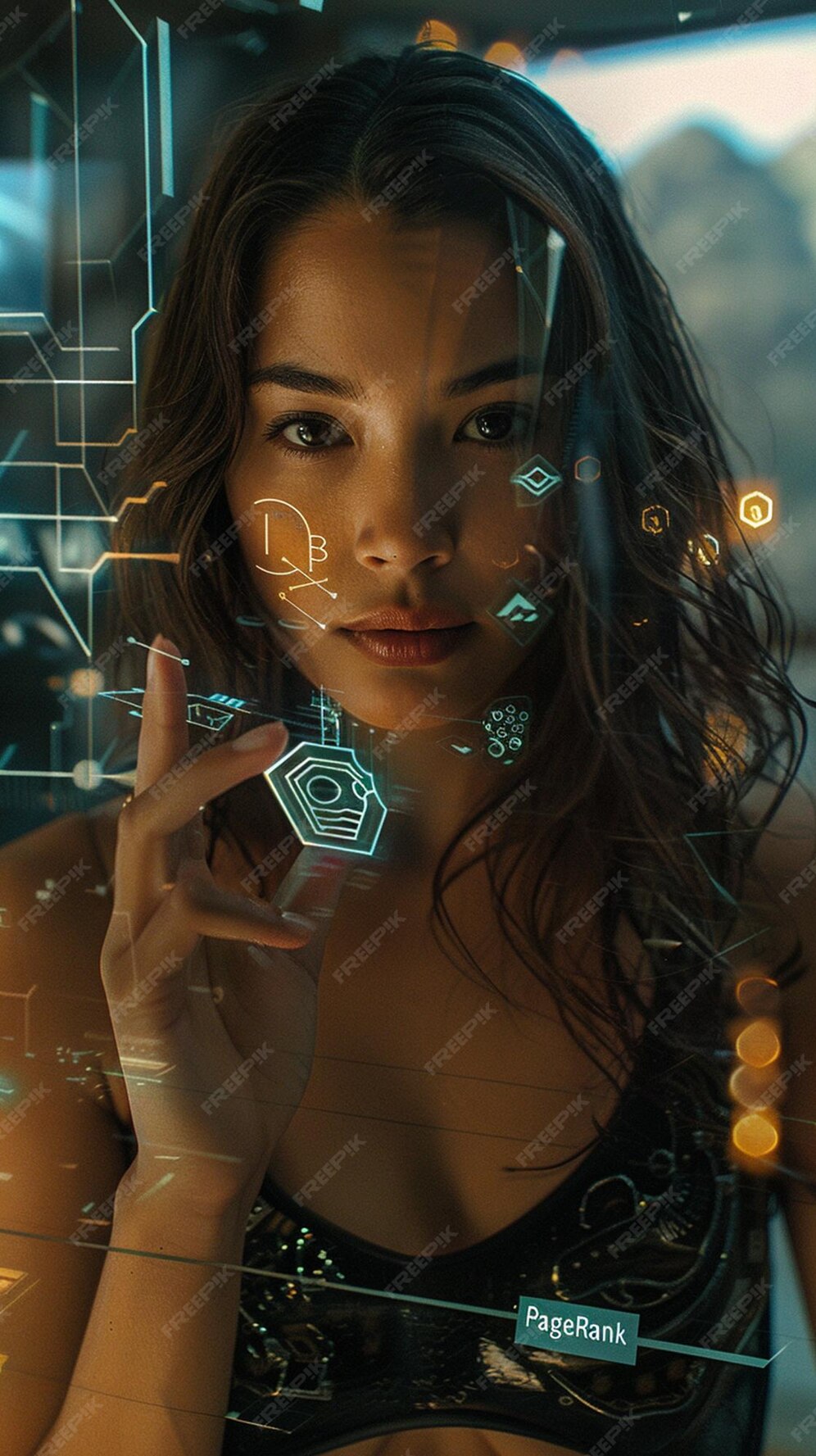 A girl wearing technology glasses AI concept | Premium AI-generated image A girl wearing technology glasses AI concept | Premium AI-generated image