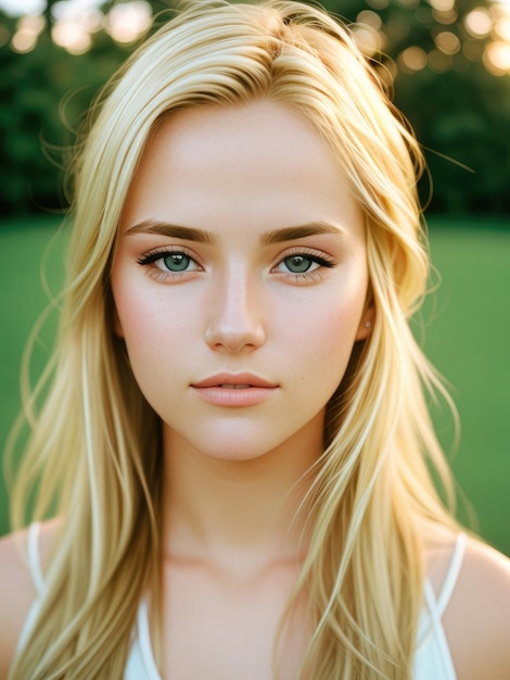 Premium Ai Image A Girl With Blonde Hair And A Nose Ring