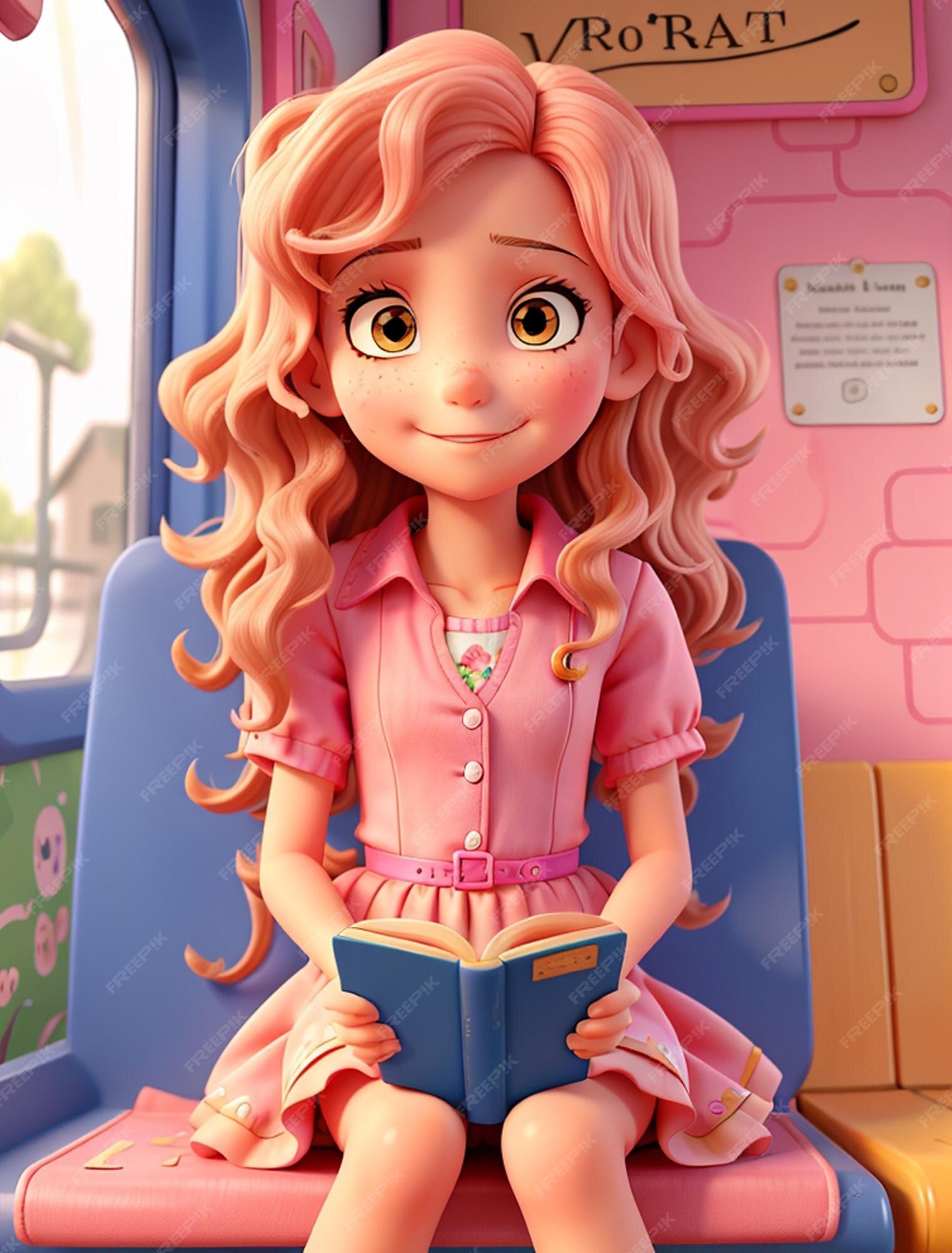 Premium Photo Girl With Pink Hair 3d Design Illustration