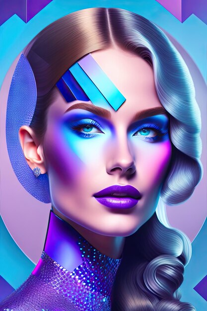 Premium Ai Image Glamorous Double Exposure Portrait Of A Beautiful Woman