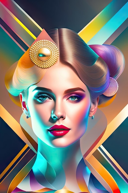 Premium AI Image | Glamorous double exposure portrait of a beautiful woman Premium AI Image | Glamorous double exposure portrait of a beautiful woman