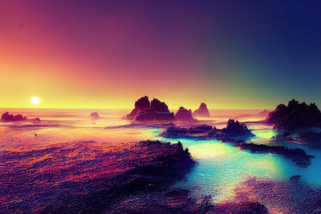 Premium Photo Glass Beach California Usa A Beach Buried In Colorful Sea Glass Digital Art