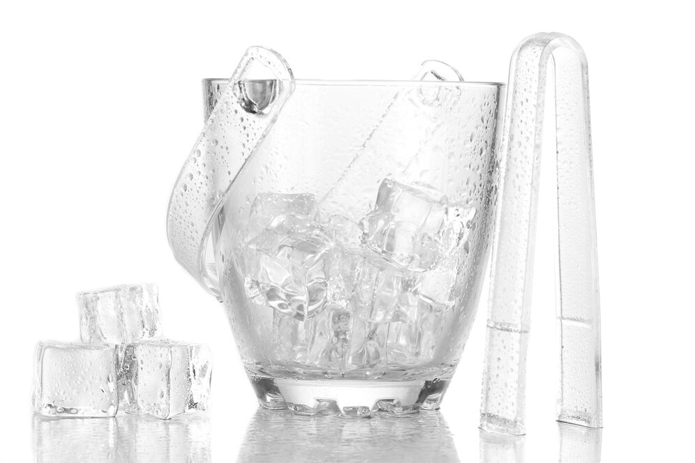Premium Photo Glass Ice Bucket Isolated On White