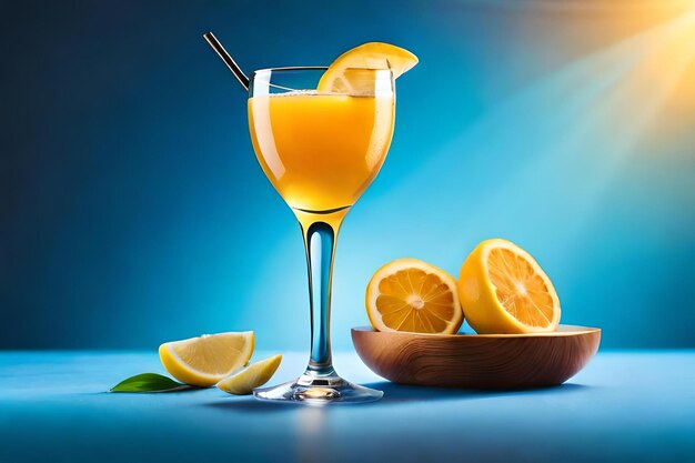 Premium Photo A Glass Of Orange Juice With A Straw In It