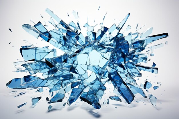 Premium Photo Glass Shattering On White Background