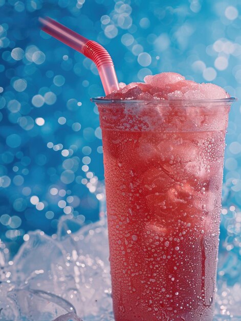 Glass Of Soda With Straw And Ice Premium Ai Generated Image