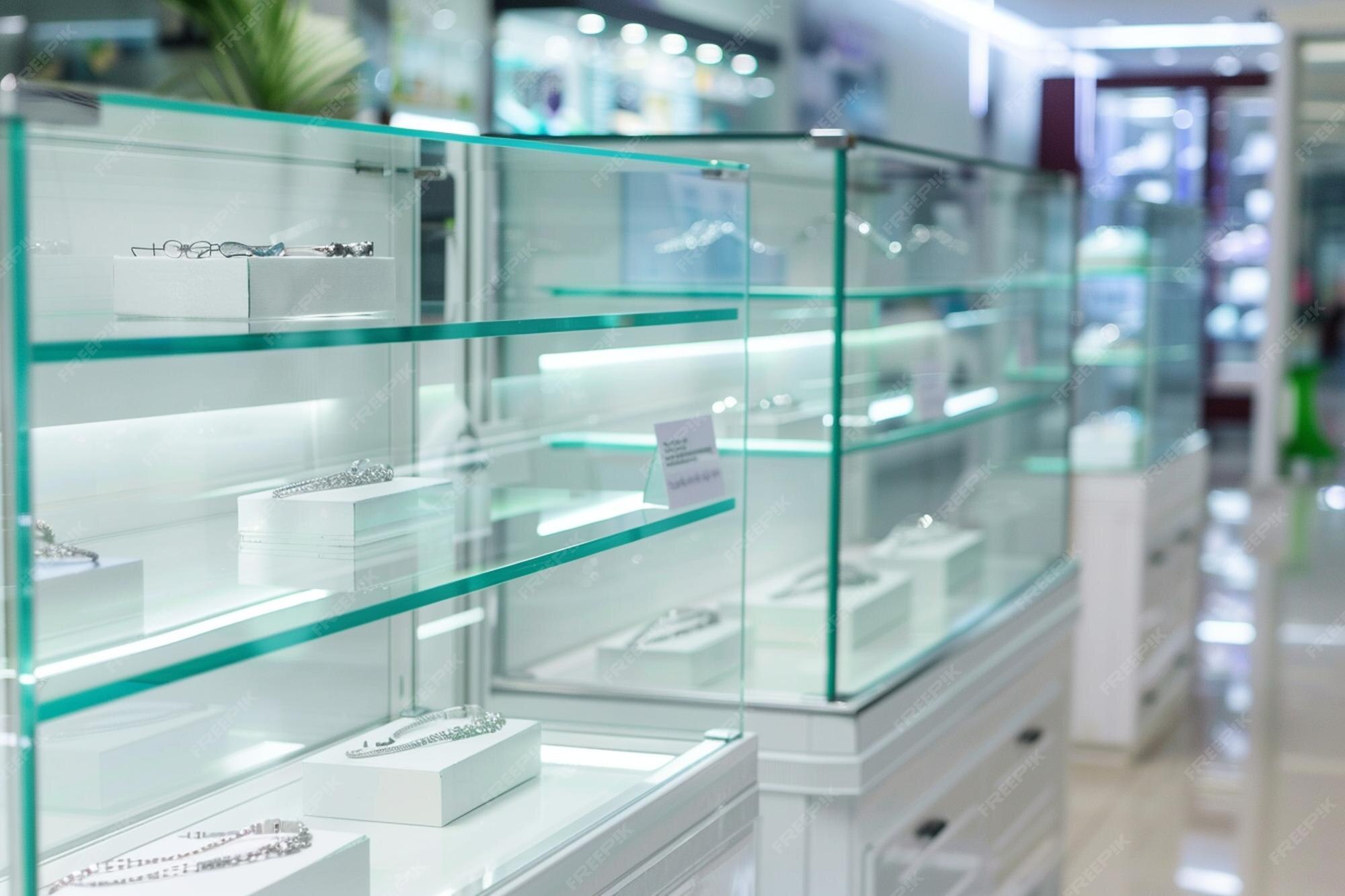 Premium Photo Glass Wall Display Case Frame In Empty Exhibition