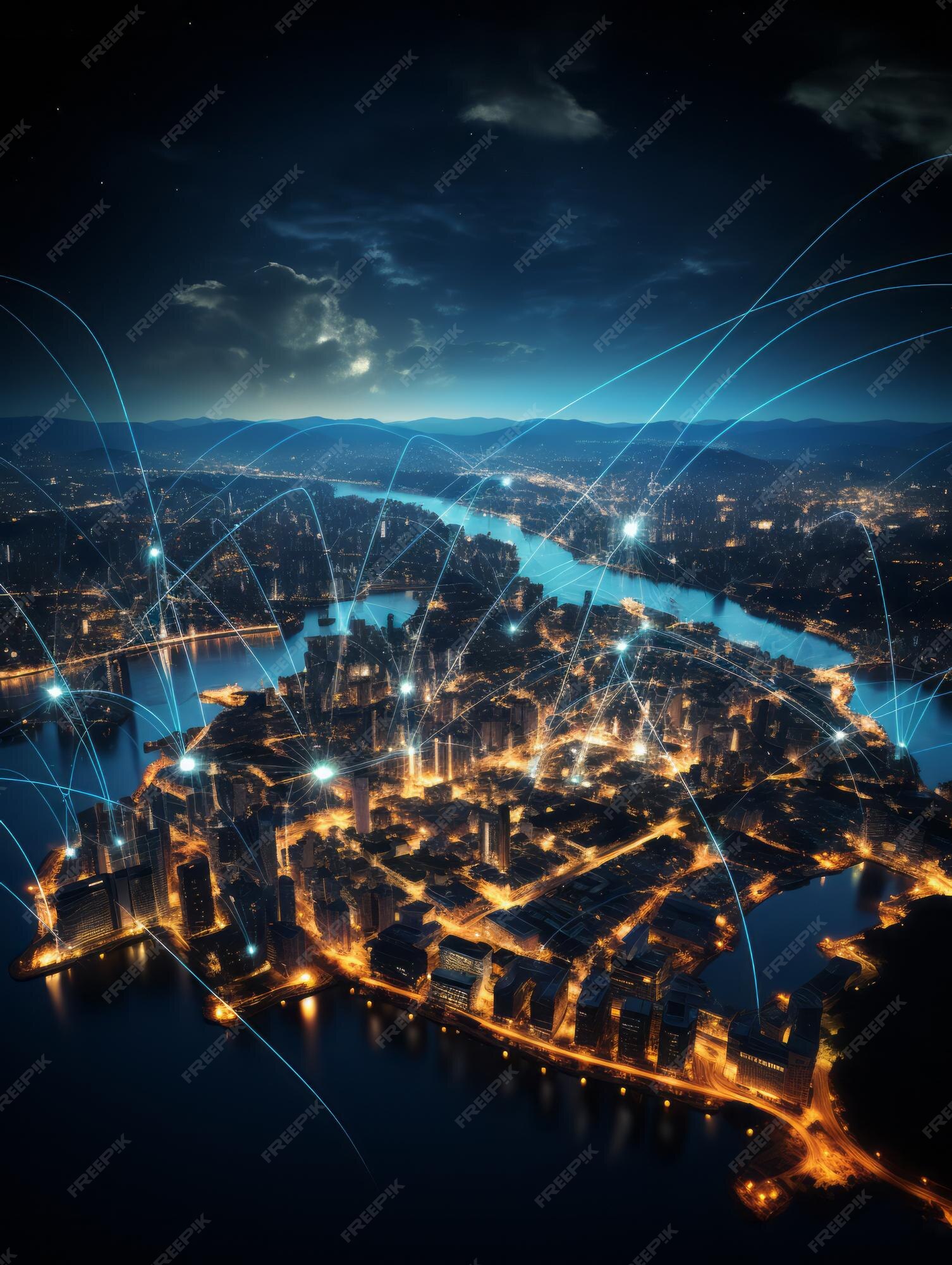 Premium AI Image | Global Connectivity Concept Illuminated Network Premium AI Image | Global Connectivity Concept Illuminated Network