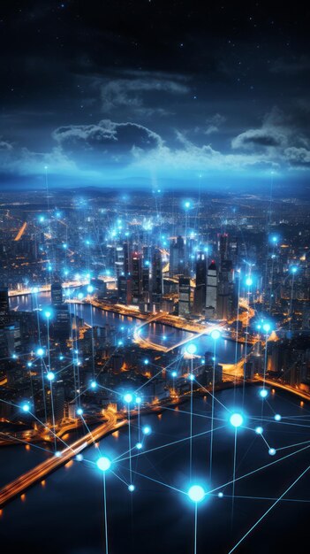 Premium AI Image | Global Connectivity Concept Illuminated Network Premium AI Image | Global Connectivity Concept Illuminated Network