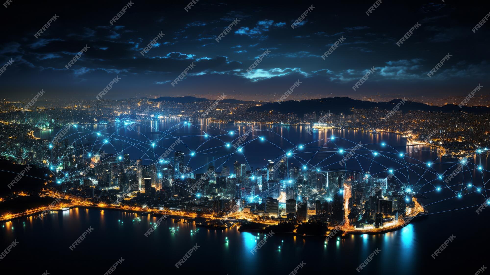 Premium AI Image | Global Connectivity Concept Illuminated Network Premium AI Image | Global Connectivity Concept Illuminated Network