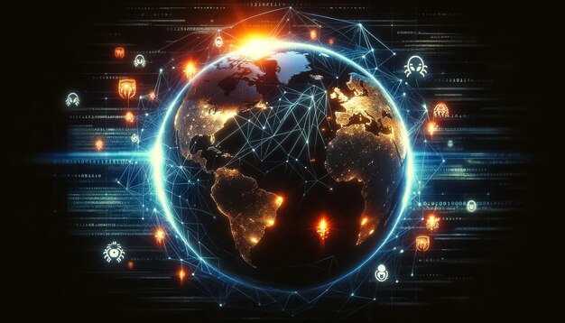 Premium Photo | Global connectivity and data exchange illuminating the ... Premium Photo | Global connectivity and data exchange illuminating the ...