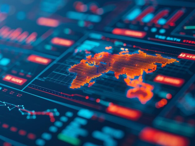 Global data network visualization on futuristic interface abstract ... Global data network visualization on futuristic interface abstract ...