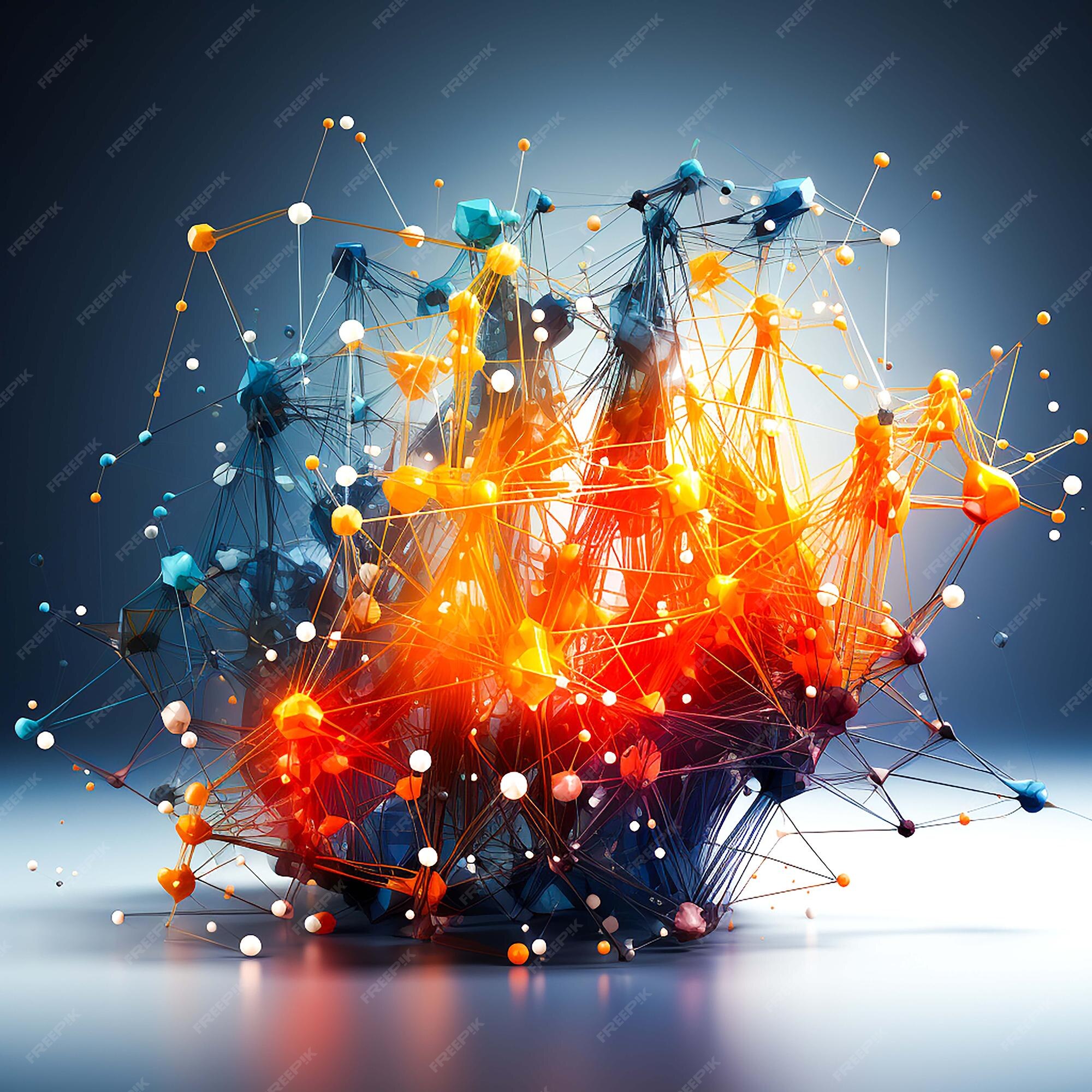 Premium Photo | Global network blockchain 3d illustration neural ...