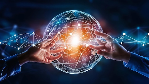 Premium Photo | Global network connection and data exchanges on ...