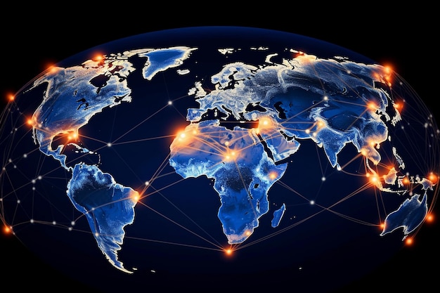 Premium AI Image | Global networking and communication on earth Premium AI Image | Global networking and communication on earth