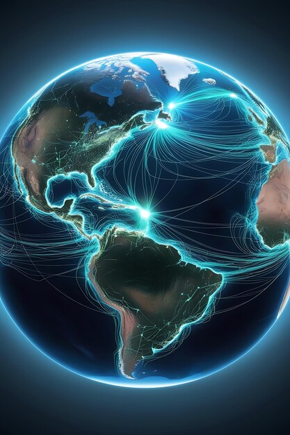 Global Structure Networking And Data Connection Concept Computer Networks Internet Technology