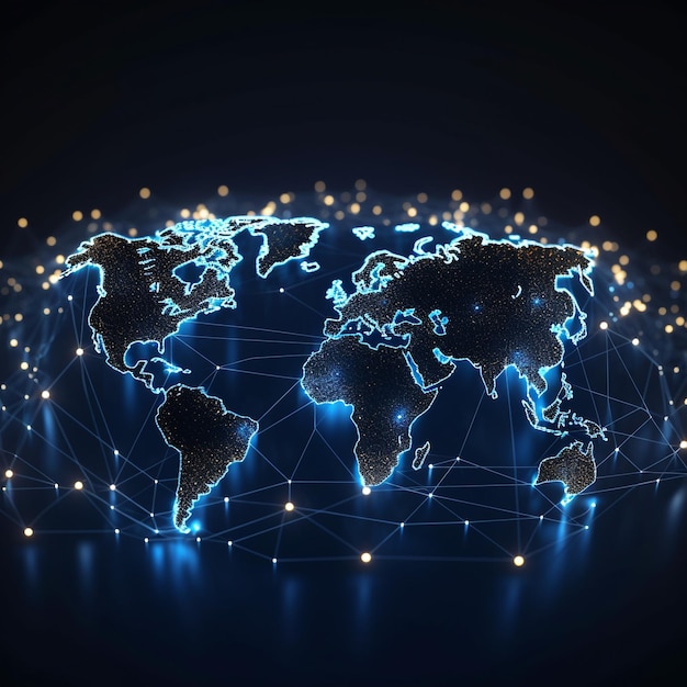 Premium Photo | Global world network and telecommunication on earth Premium Photo | Global world network and telecommunication on earth
