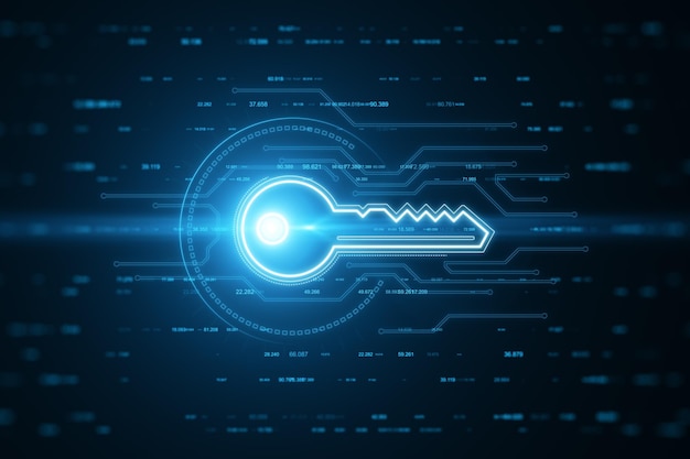 Premium Photo | Glowing blue digital key on a circuit board background ... Premium Photo | Glowing blue digital key on a circuit board background ...