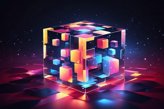 Premium Photo | Glowing cube abstract background Premium Photo | Glowing cube abstract background