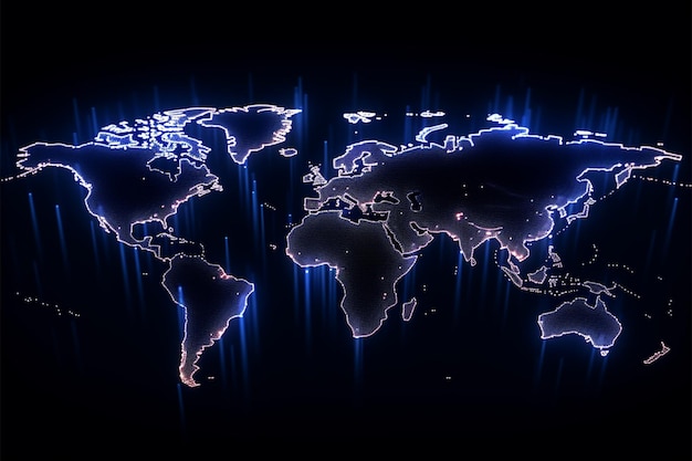 Premium Photo | Glowing dots form neon world map symbolizing ... Premium Photo | Glowing dots form neon world map symbolizing ...