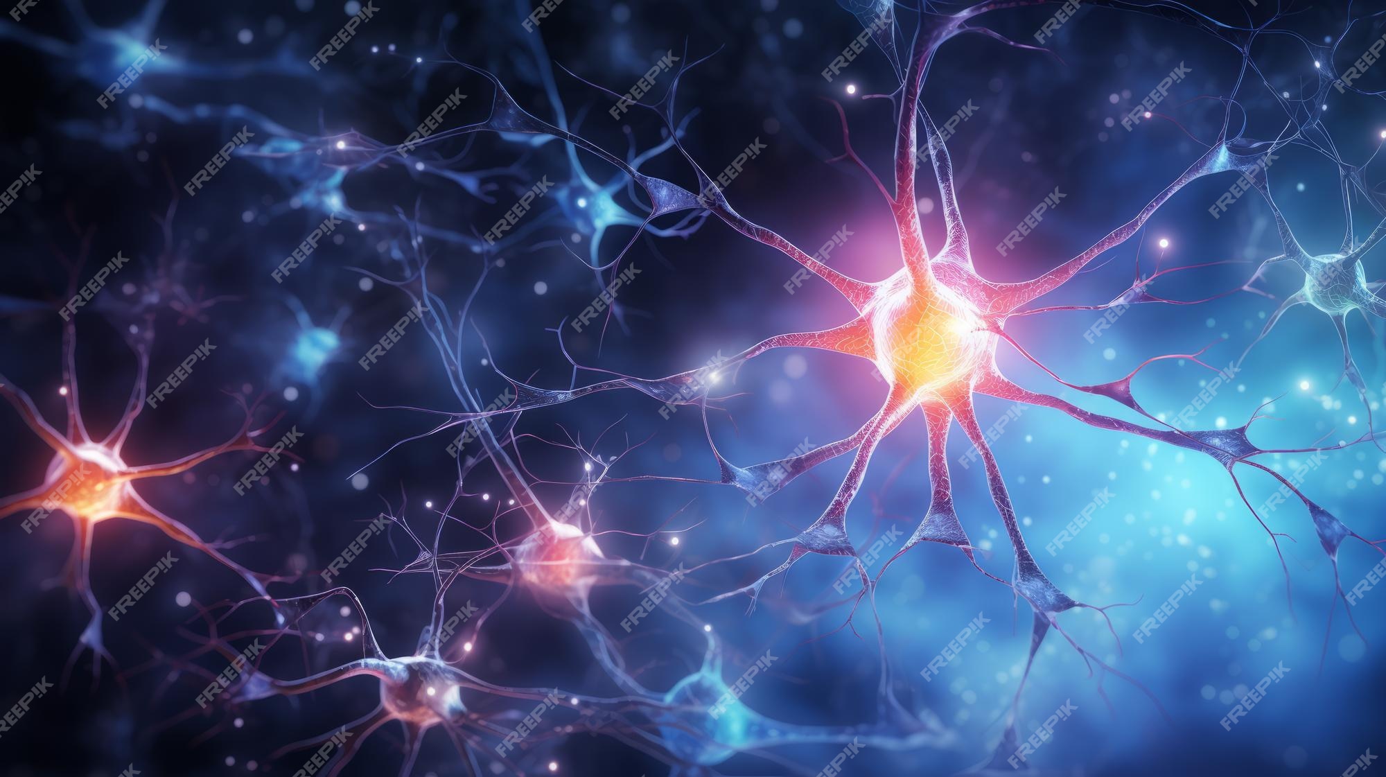 Premium Ai Image Glowing Nerve Cells Communicate Through Synaptic