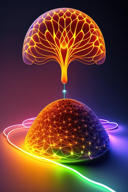 Premium AI Image | Glowing neural links network Premium AI Image | Glowing neural links network