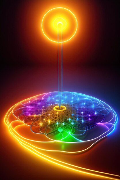 Premium AI Image | Glowing neural links network Premium AI Image | Glowing neural links network