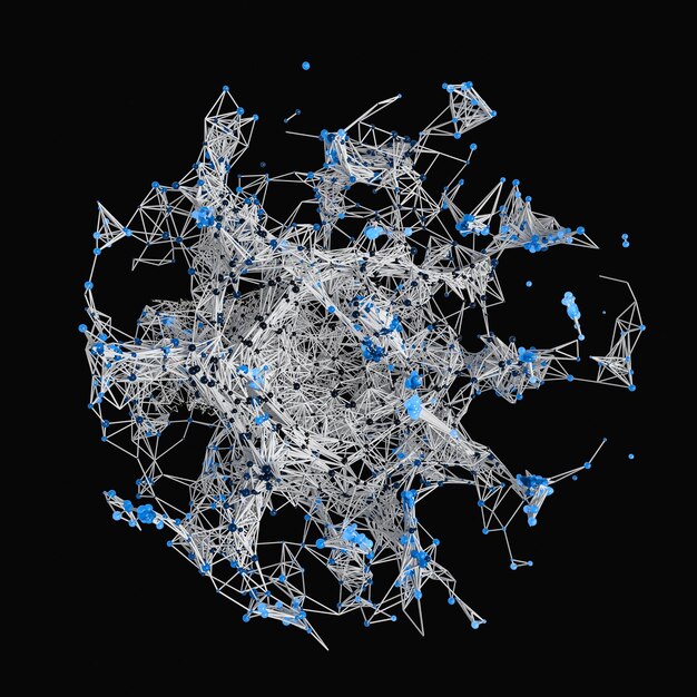 Premium Photo | Glowing nodes with variational lines 3d rendering Premium Photo | Glowing nodes with variational lines 3d rendering