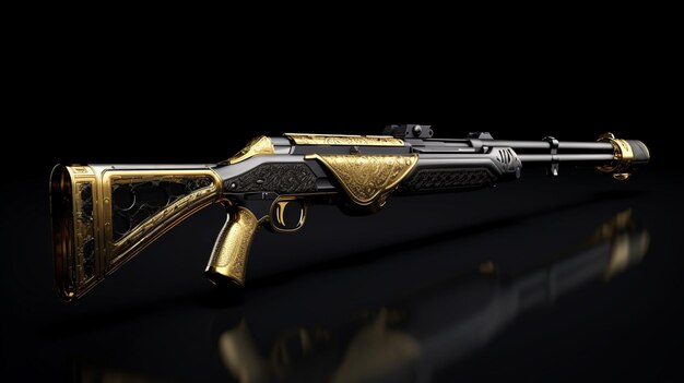 Premium AI Image | Gold decorated shotgun Premium AI Image | Gold decorated shotgun