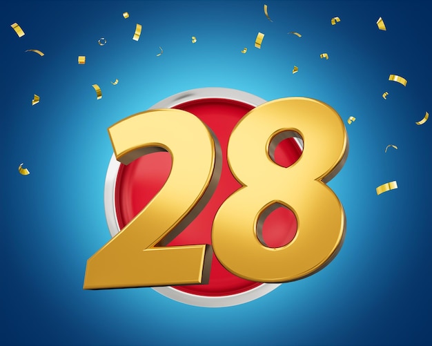 Premium Photo | Gold number 28 gold number twenty eight on rounded red ... Premium Photo | Gold number 28 gold number twenty eight on rounded red ...
