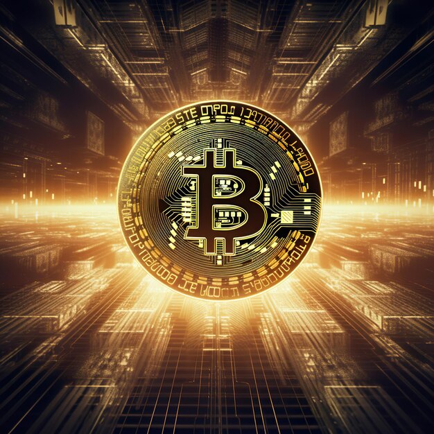 Premium Photo | A golden bitcoin Generative Ai Premium Photo | A golden bitcoin Generative Ai