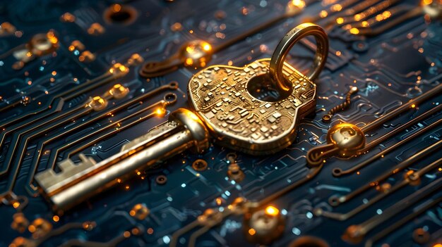 Golden Key Unlocking Digital Padlock Cybersecurity Concept | Premium AI ... Golden Key Unlocking Digital Padlock Cybersecurity Concept | Premium AI ...