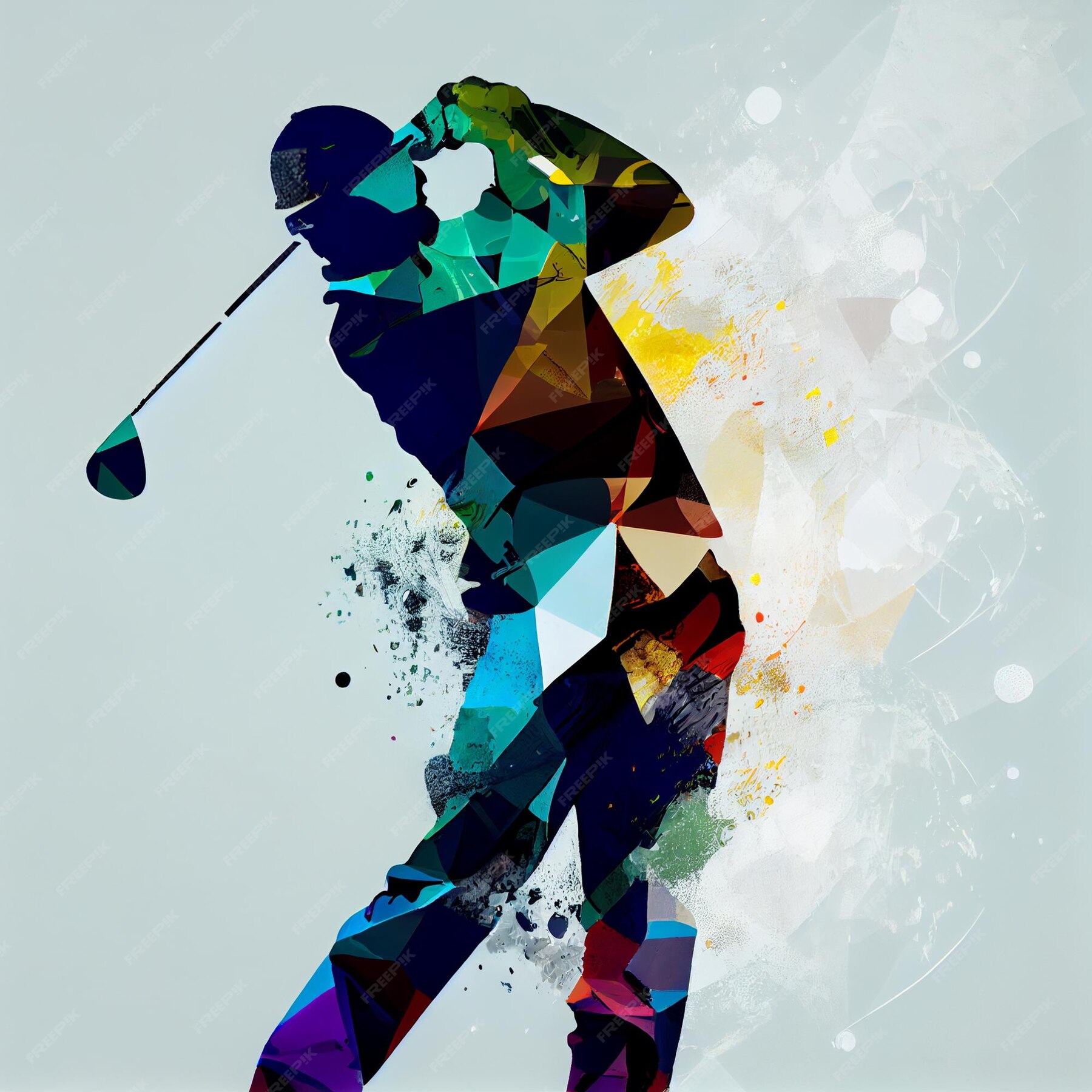 Premium Photo | Golfer or golf player man illustration in abstract style Premium Photo | Golfer or golf player man illustration in abstract style