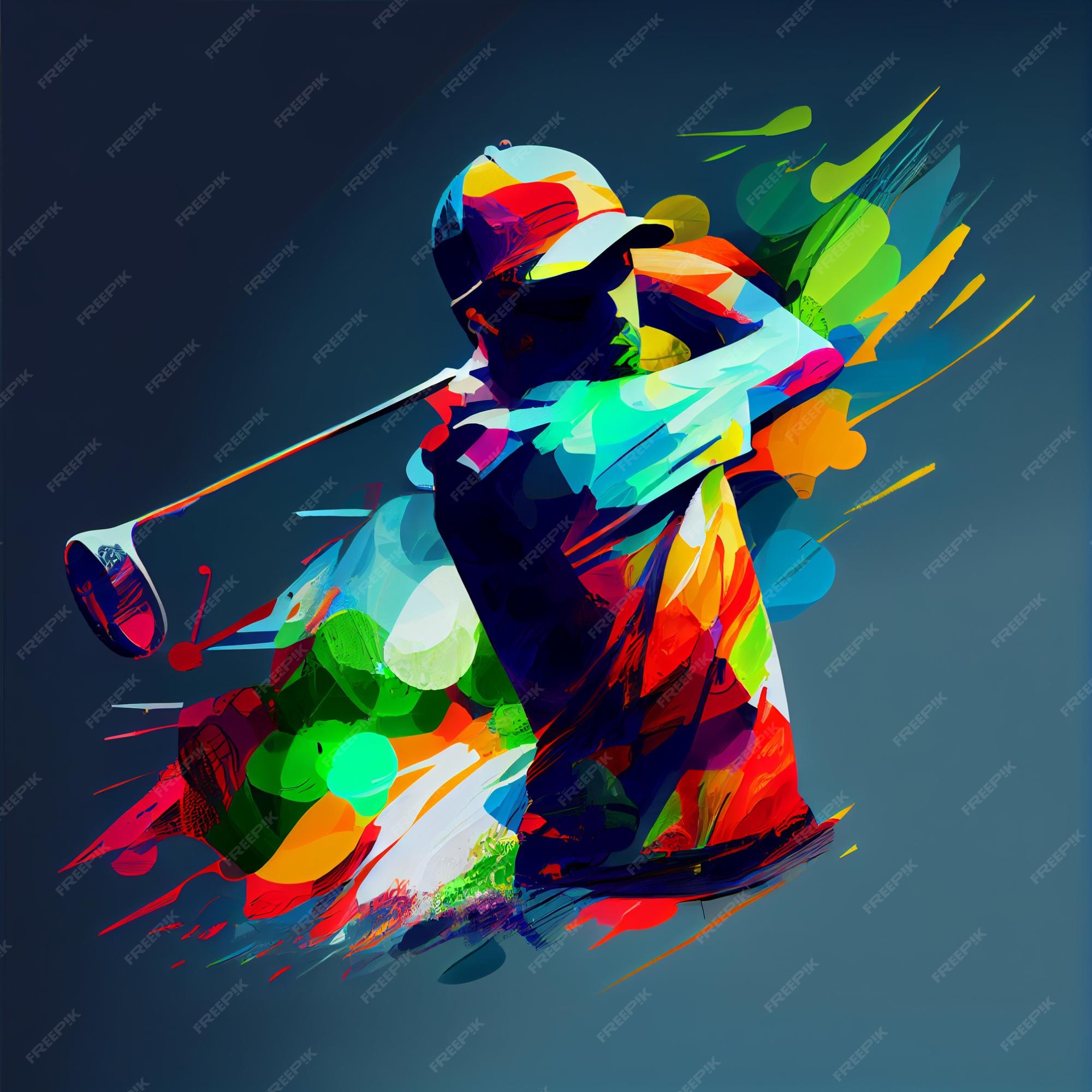 Premium Photo | Golfer or golf player man illustration in abstract style Premium Photo | Golfer or golf player man illustration in abstract style