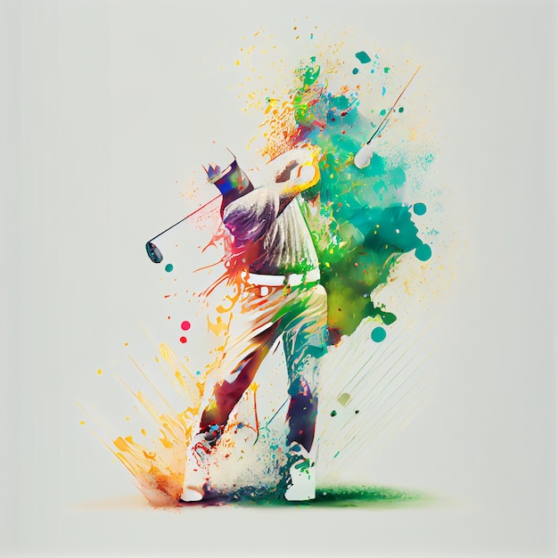 Premium Photo | Golfer or golf player man illustration in abstract style Premium Photo | Golfer or golf player man illustration in abstract style