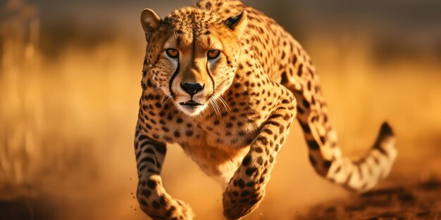 Premium Ai Image Graceful Cheetah Pose In The Savannah