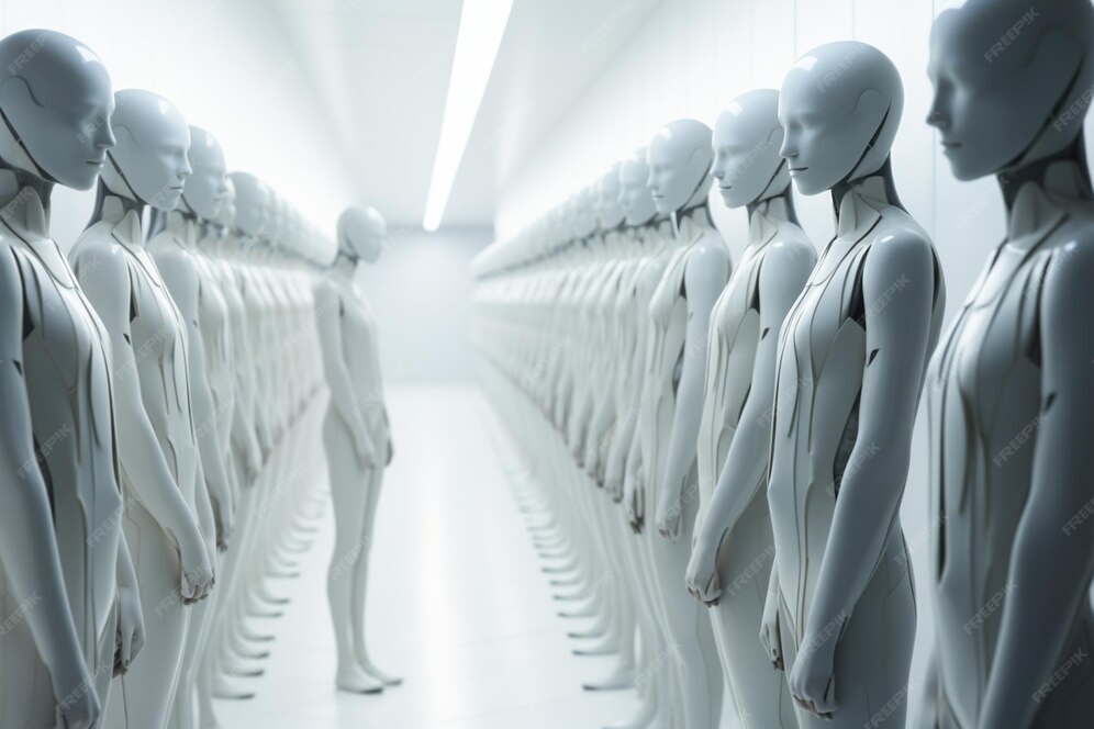 In a gradient white space a line of identity | Premium AI-generated image In a gradient white space a line of identity | Premium AI-generated image