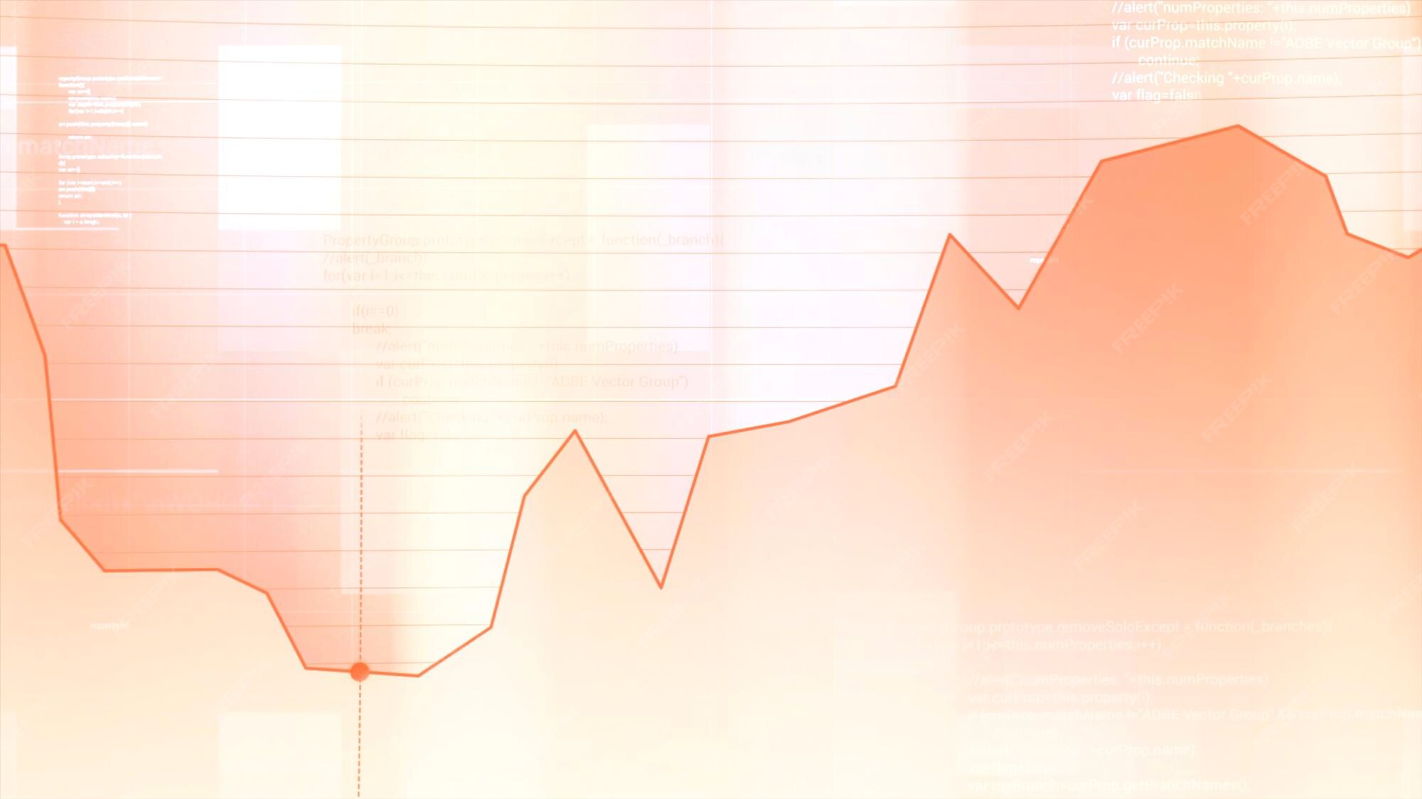 Premium Photo | Graph with moving dot and program codes motion ...