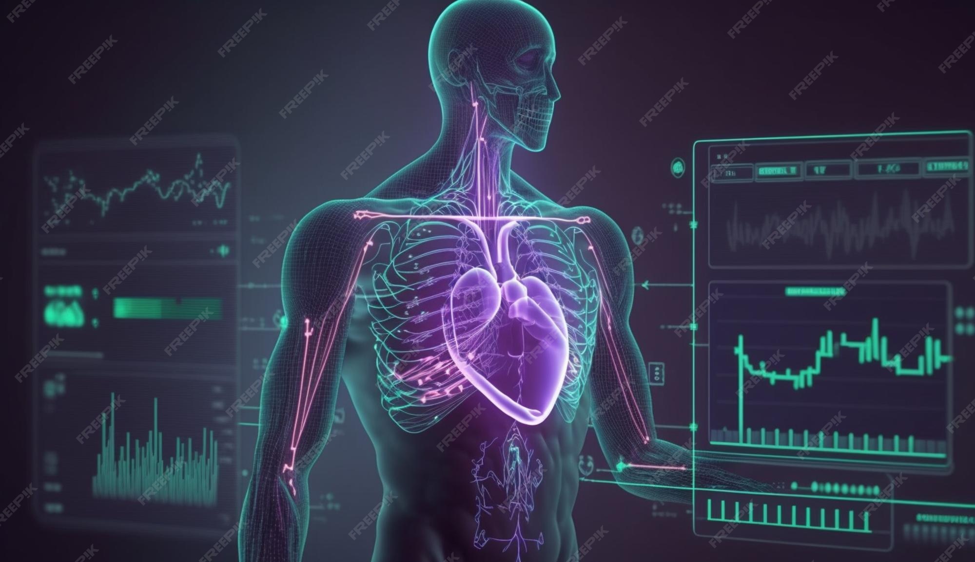 Premium AI Image | A graphic of a human heart with a graph showing a heart. Premium AI Image | A graphic of a human heart with a graph showing a heart.