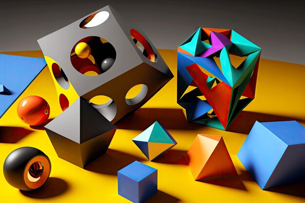 Premium Photo | Graphic representation of different geometric shapes of ... Premium Photo | Graphic representation of different geometric shapes of ...