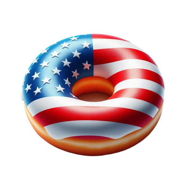 Premium Photo Graphics Of A Donut Covered With Icing In The Colors Of The American Flag
