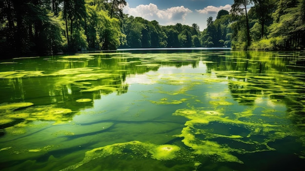 Premium Photo | Green algae lake Premium Photo | Green algae lake
