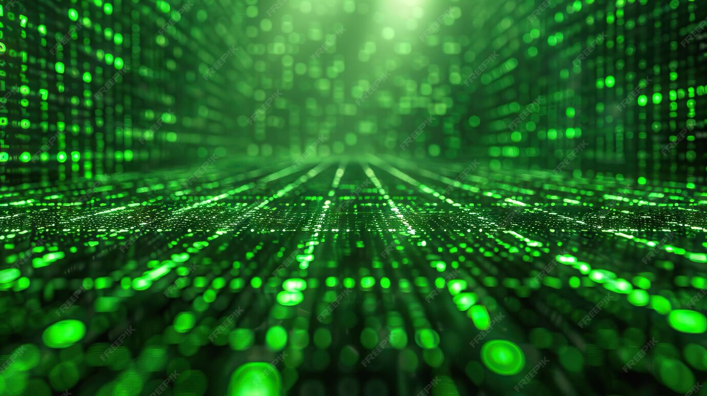 Premium Photo | Green binary code on computer screen texture background ...