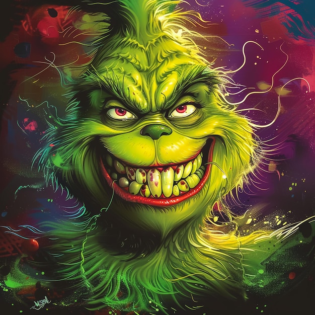 Premium Photo Green Cartoon Hairy Monster 3d