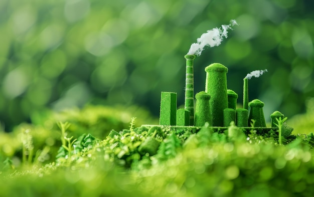 Premium Photo | Green factory industry for good environment ozone air ... Premium Photo | Green factory industry for good environment ozone air ...