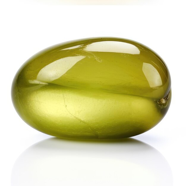 Premium Photo A Green Glass Stone Vase Is Sitting On A White Surface