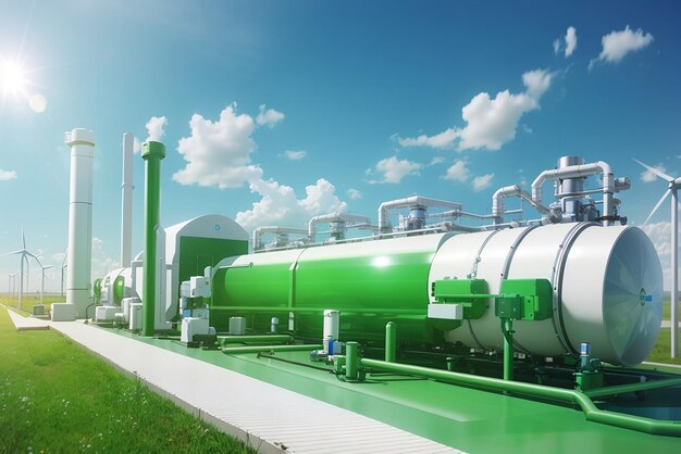 Green Hydrogen Renewable Energy Production Pipeline Green Hydrogen Gas