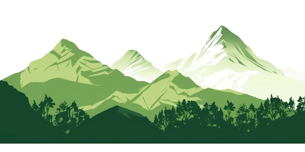 Premium Photo | Green mountain ranges on white background Premium Photo | Green mountain ranges on white background