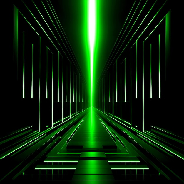 Premium Photo | Green neon lights and glowing lines on a black background Premium Photo | Green neon lights and glowing lines on a black background