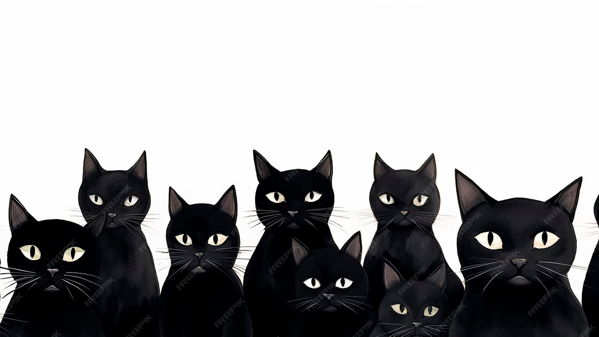Premium AI Image | Group of black cats looking at you Premium AI Image | Group of black cats looking at you